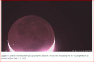 Japanese astronomer captures rare meteorite impact on the moon in real ...