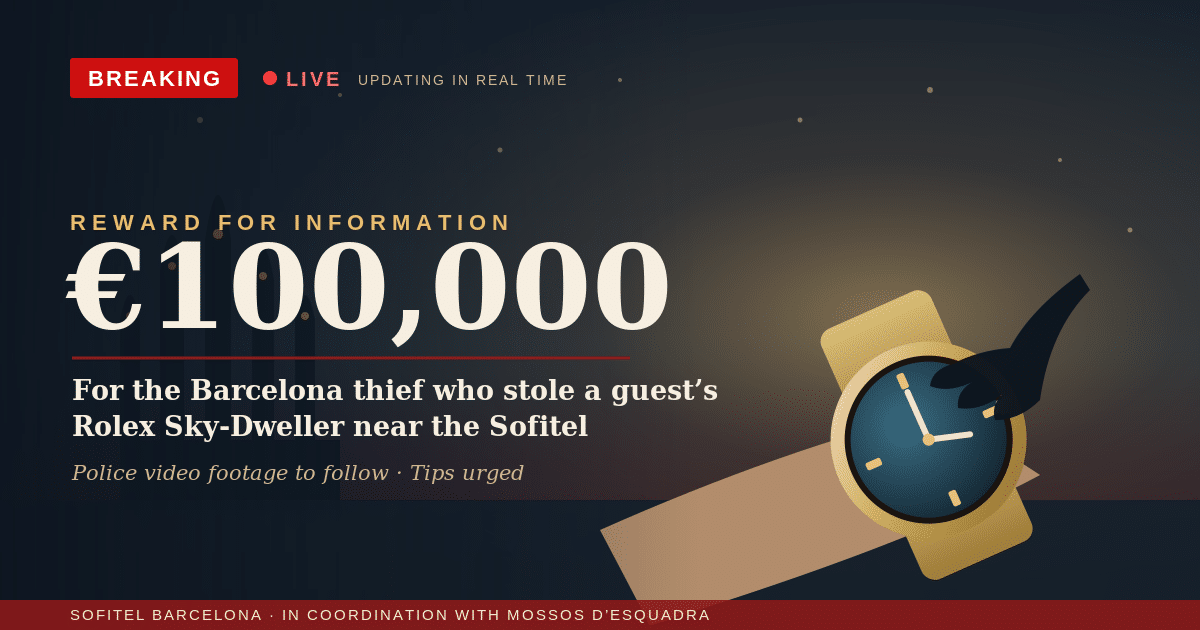 €100,000 Reward Offered in Hunt for Barcelona Watch Thief - USA Herald